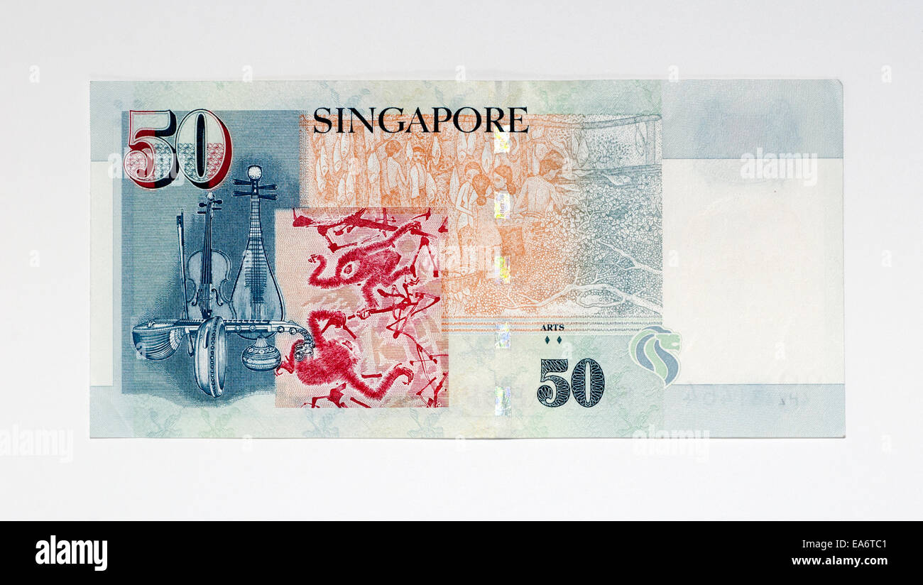 Singapore 50 Fifty Dollar Bank Note Stock Photo - Alamy