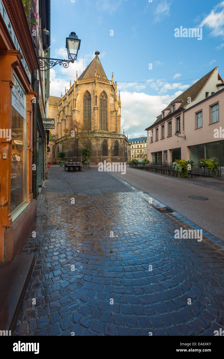 Autumn morning in the old town of Colmar, Alsace, France Stock Photo ...