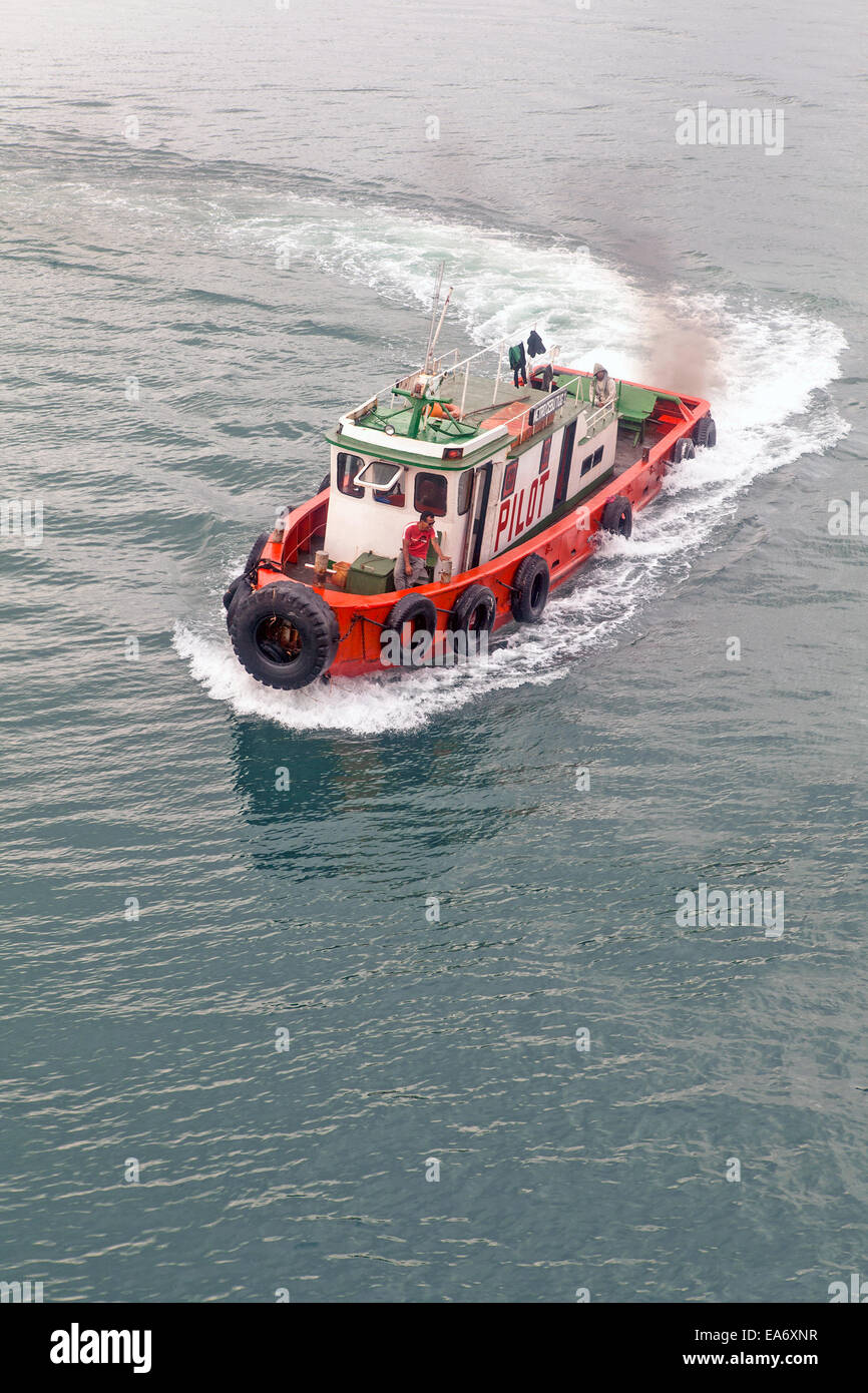 A passenger and cargo ferry docked at the the Port of Cebu, Cebu Island ...