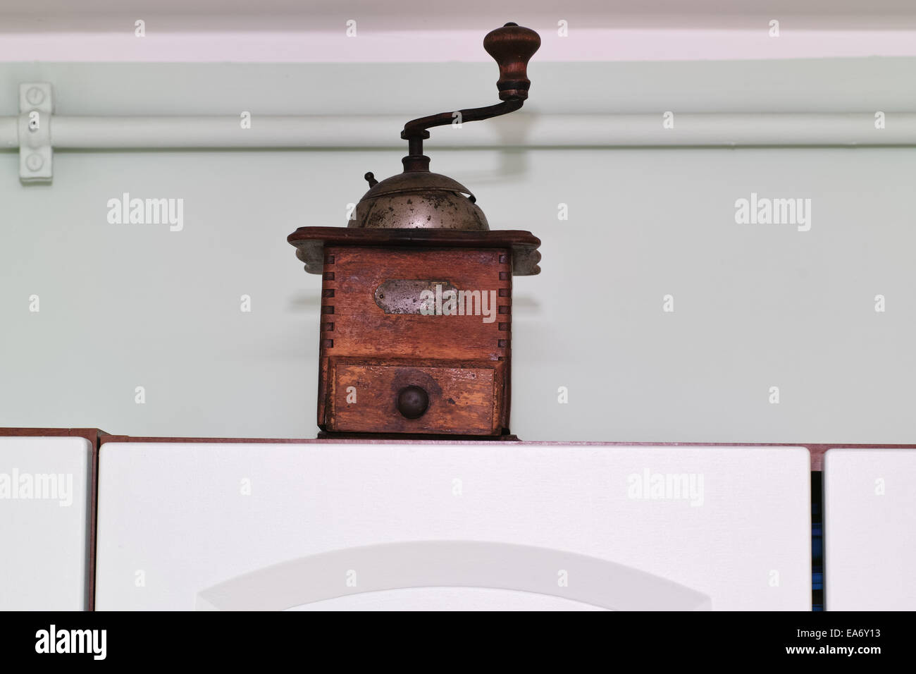 Tools in the kitchen. Vintage coffee mill Stock Photo - Alamy