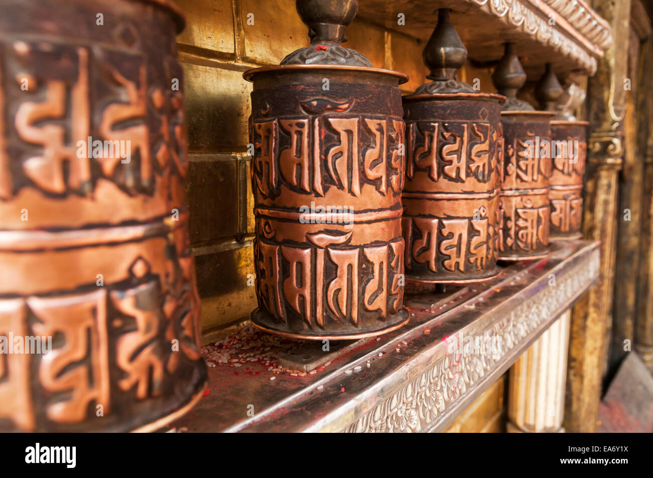 Tibetan rolls from Swayambhu Temple; Kathmandu, Nepal Stock Photo - Alamy