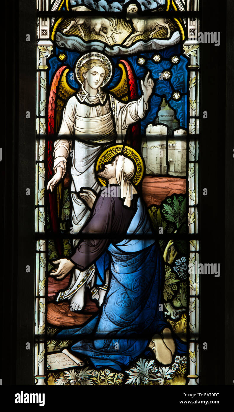 Daniel`s vision stained glass, St. Mark`s Church, Leamington Spa, UK ...