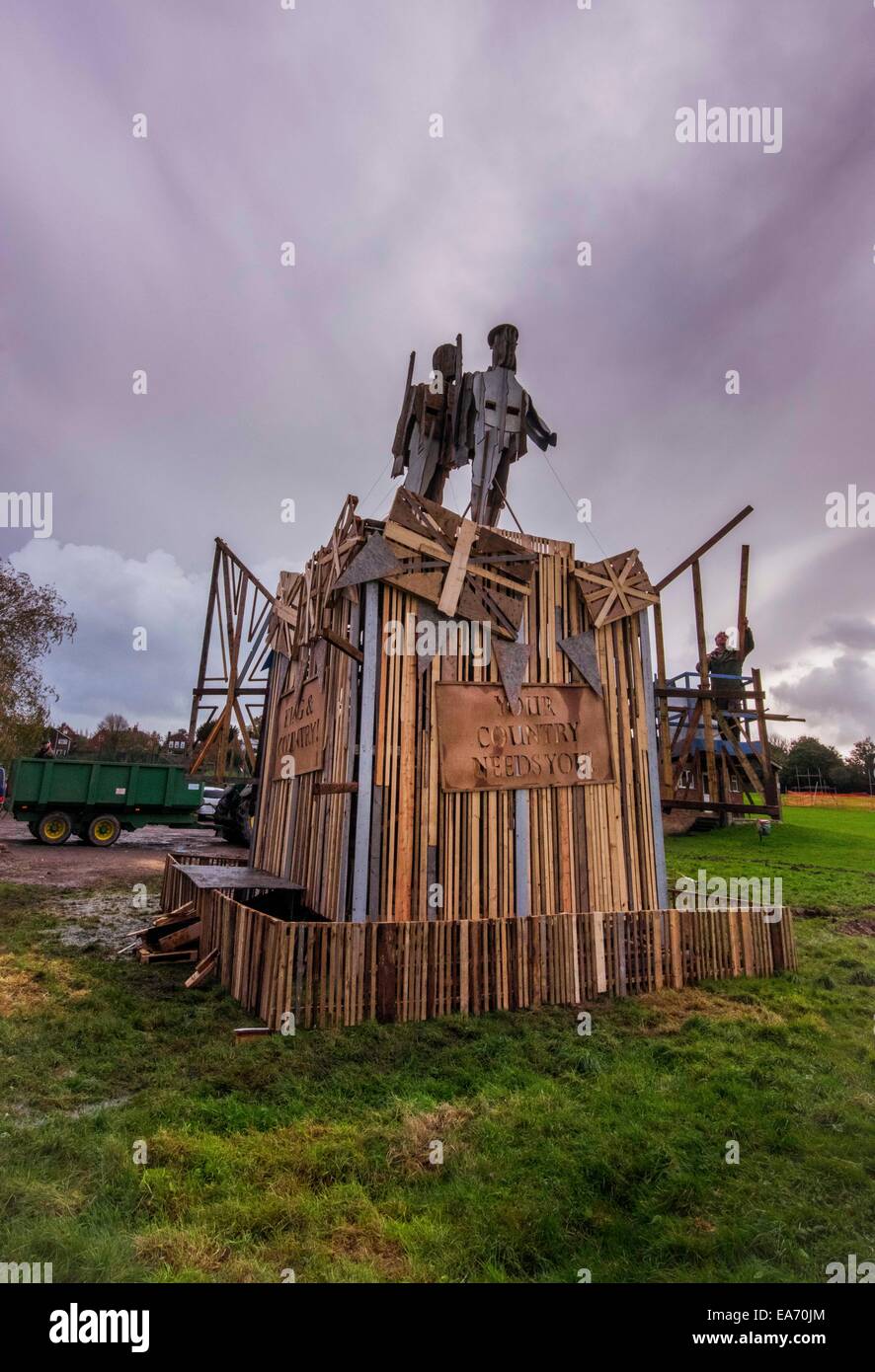 Lewes, UK. 07th Nov, 2014. The bonfire sculpture for East Hoathly's ...