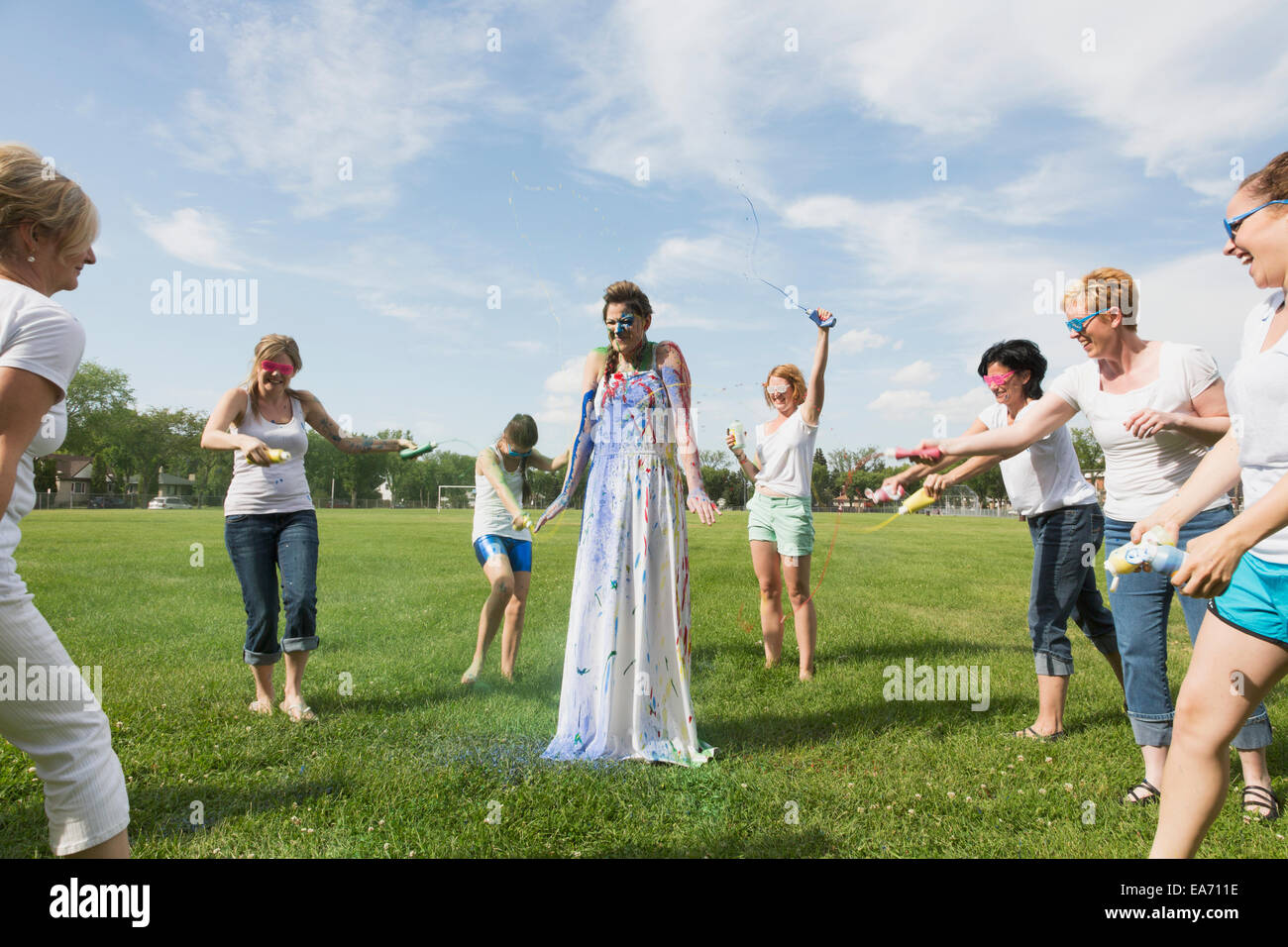 Paint the Bride stagette party; Edmonton, Alberta, Canada Stock Photo ...