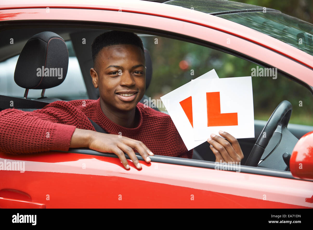 African american teen boy driving hi-res stock photography and images ...