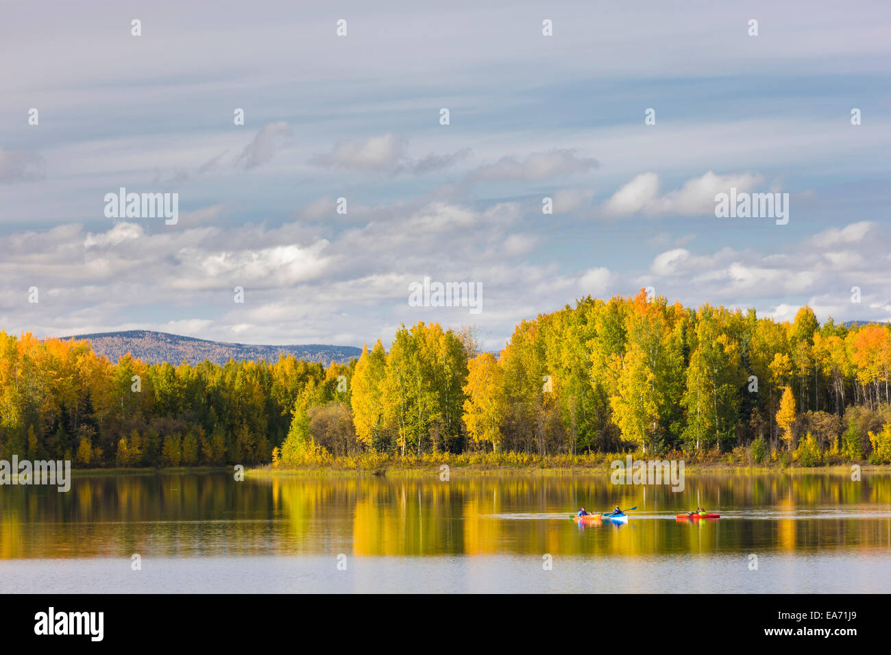 Kayakers Enjoying A Fall Day At The Chena Lakes Recreation Area ...
