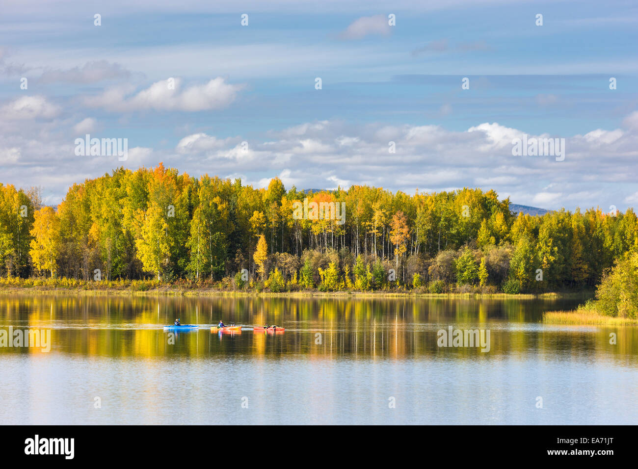 Kayakers Enjoying A Fall Day At The Chena Lakes Recreation Area ...