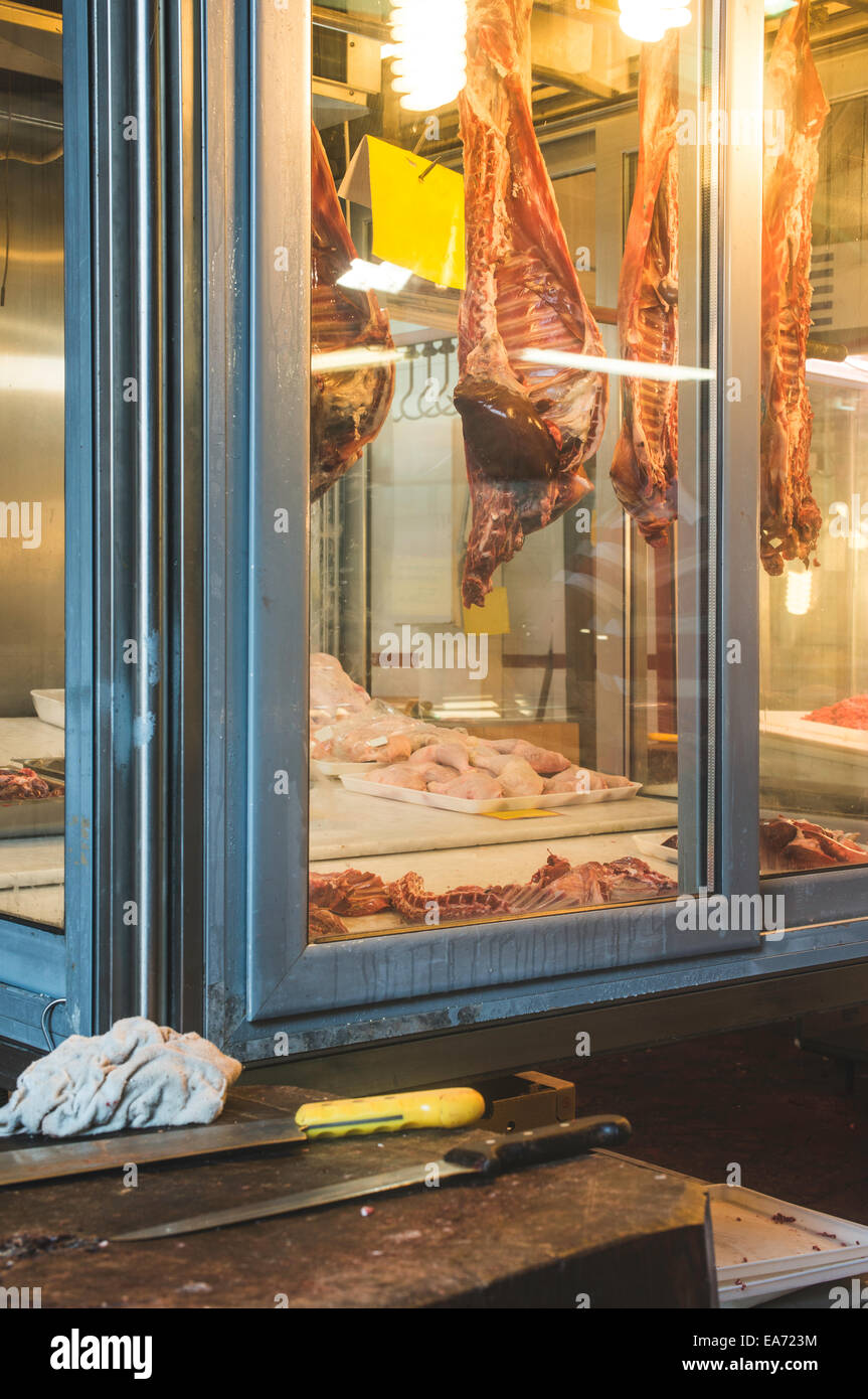 Meat in authentic market Stock Photo - Alamy