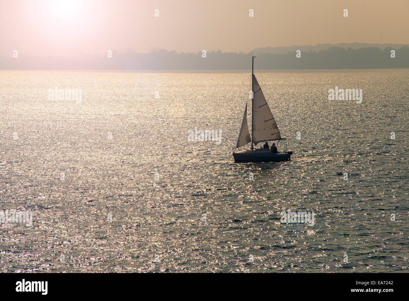 Sailing at sunset Stock Photo - Alamy