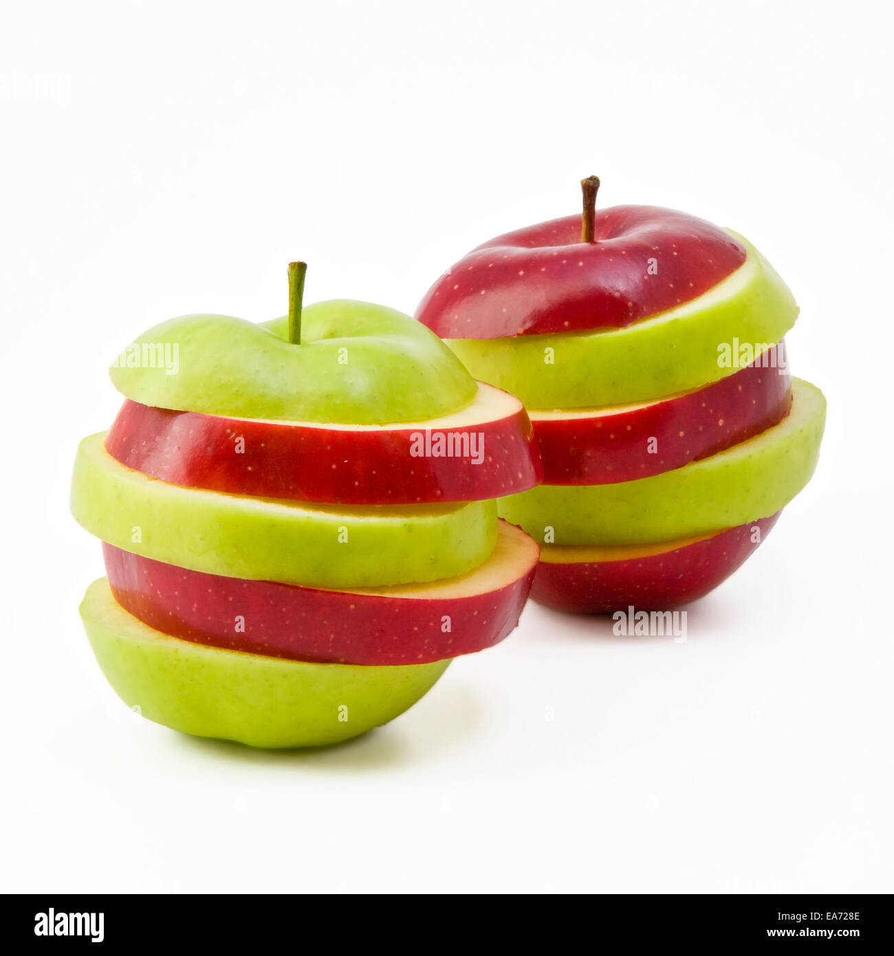 Two mixed apples isolated on white background Stock Photo - Alamy