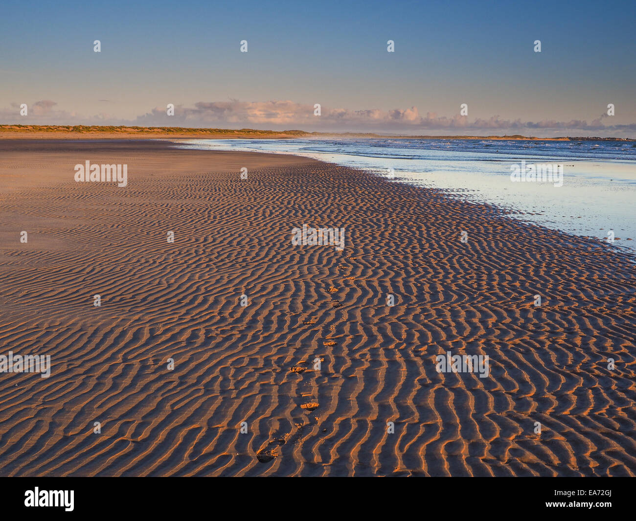 a gloriously wide sandy beach that seems to stretch for miles into the ...