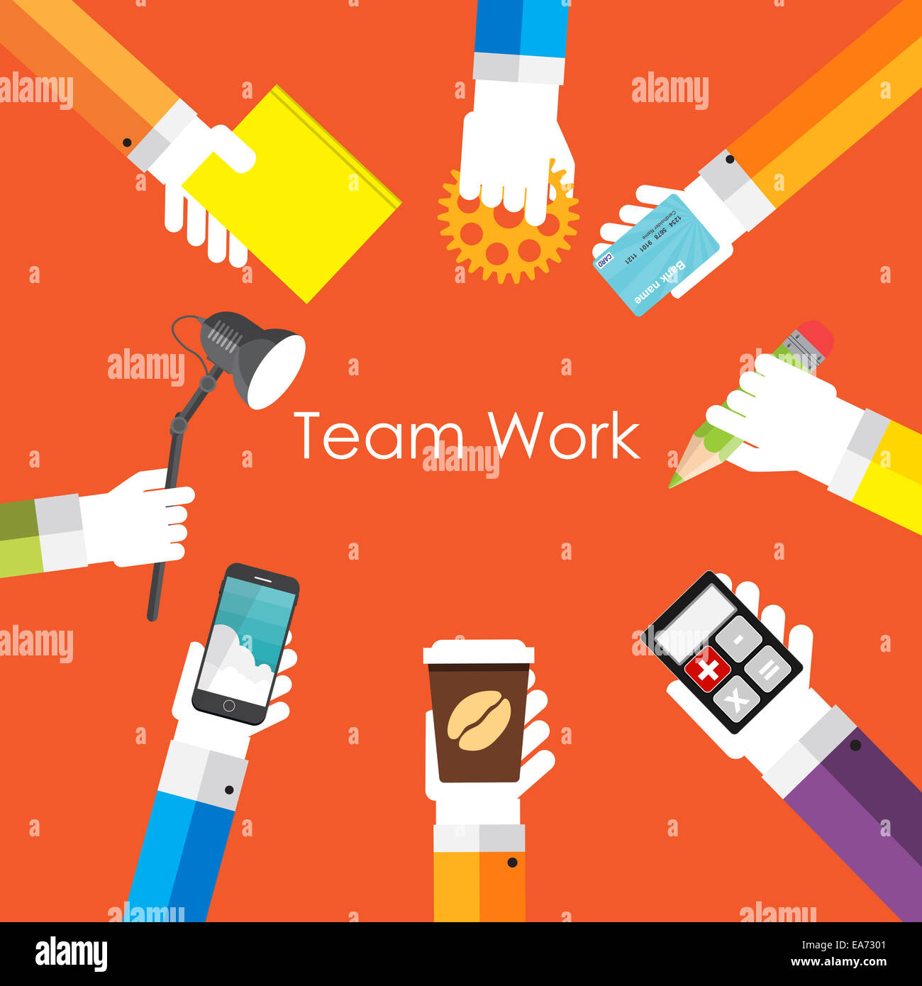 Team Work Flat Concept Vector Illustration Stock Photo - Alamy