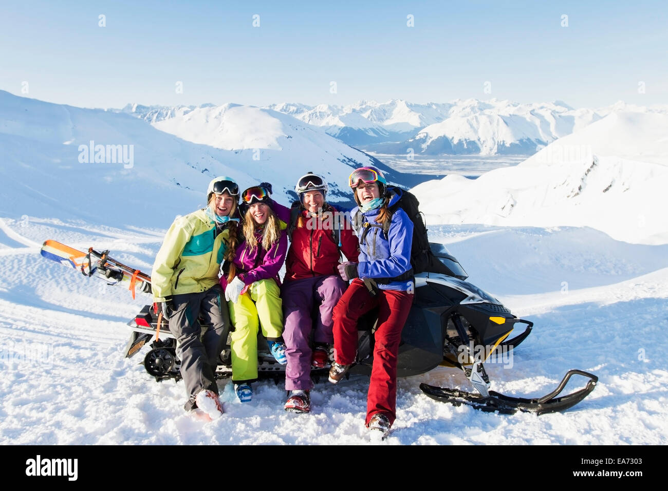 Red snowmobile hi-res stock photography and images - Alamy