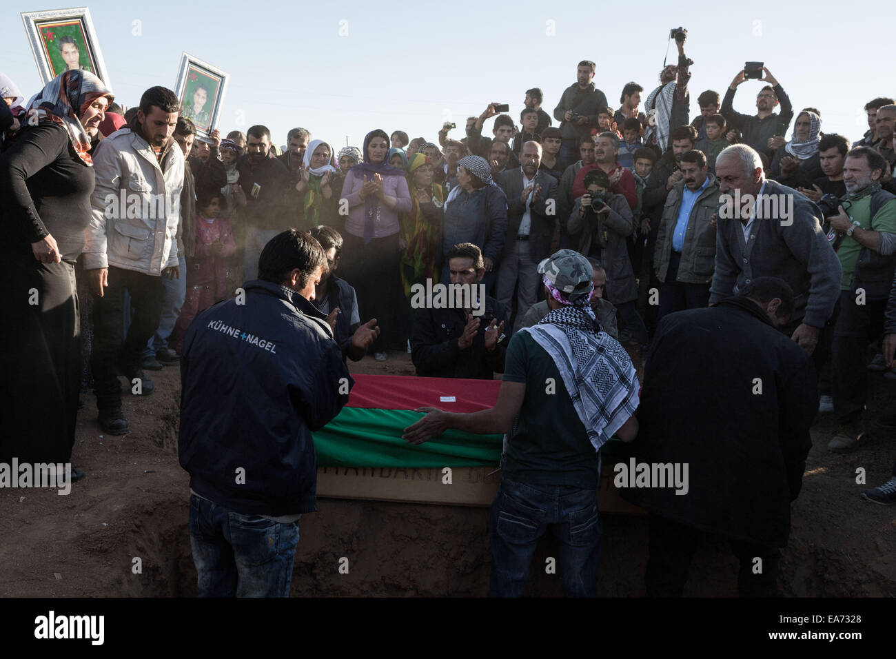 Suruc, Turkey. 07th Nov, 2014. Funeral of YPG and YPJ fighters in Suruc ...