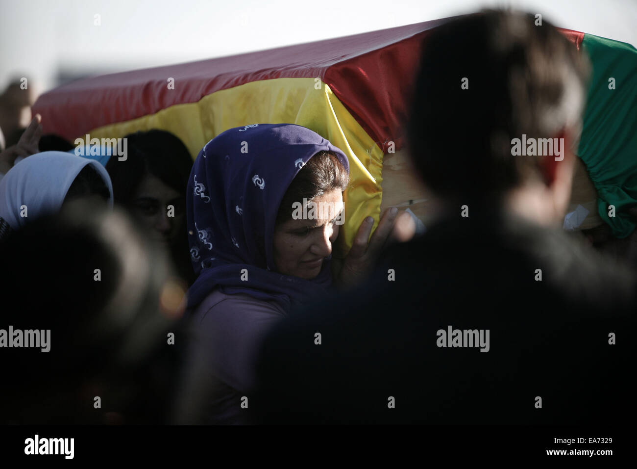 Suruc, Turkey. 07th Nov, 2014. Funeral of YPG and YPJ fighters in Suruc ...