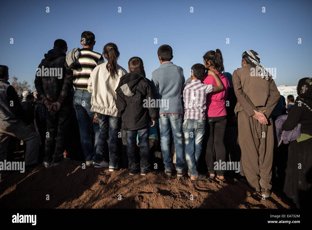 Suruc, Turkey. 07th Nov, 2014. Funeral of YPG and YPJ fighters in Suruc ...