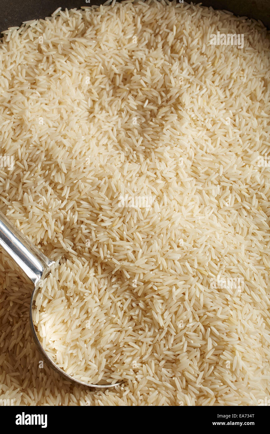Uncooked white basmati rice Stock Photo - Alamy