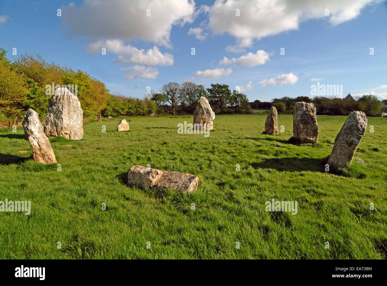 Duloe Stone Circle Stock Photo - Alamy
