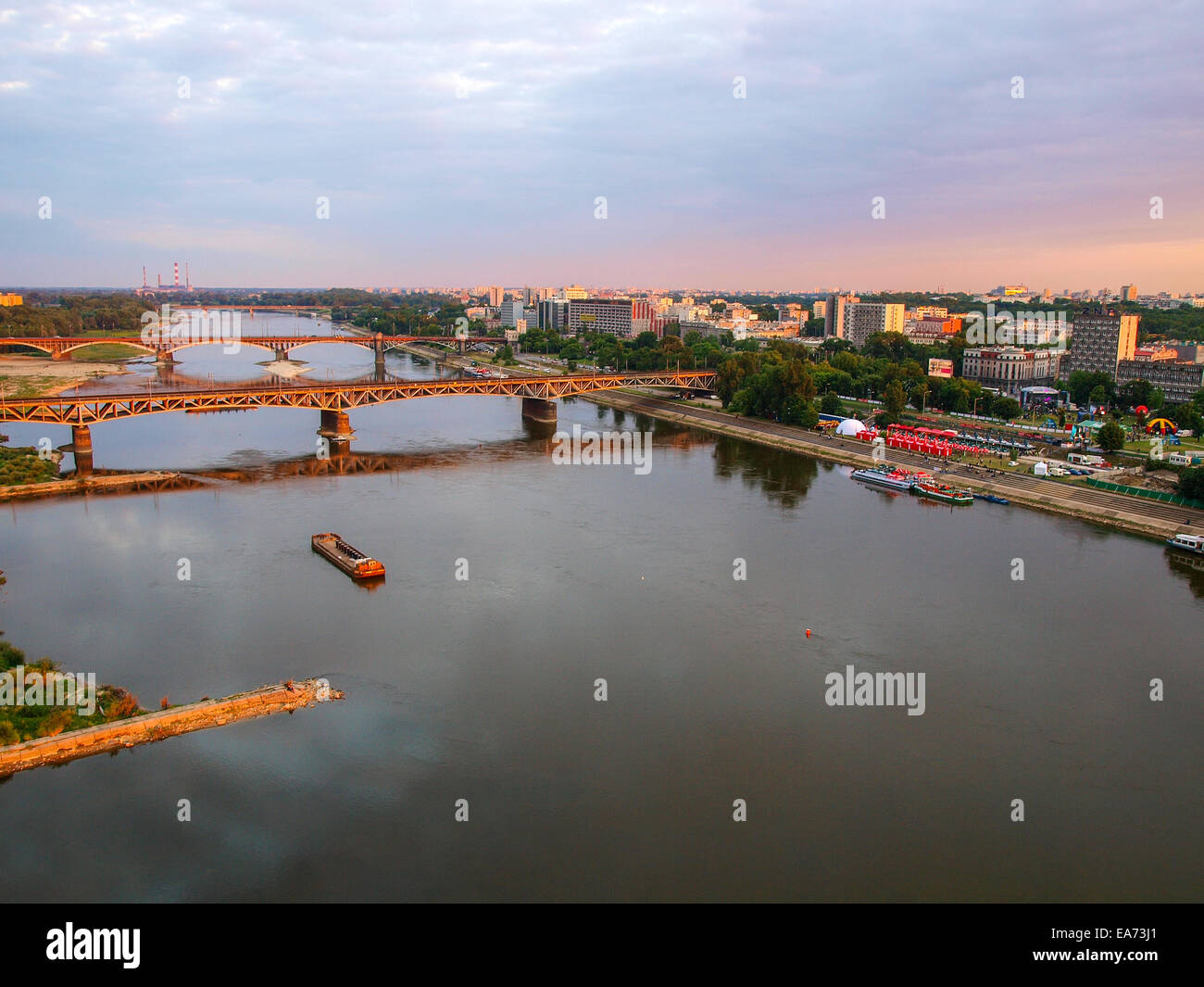 Swietokrzyski Bridge over Wisla river in Warsaw capital of Poland Stock ...