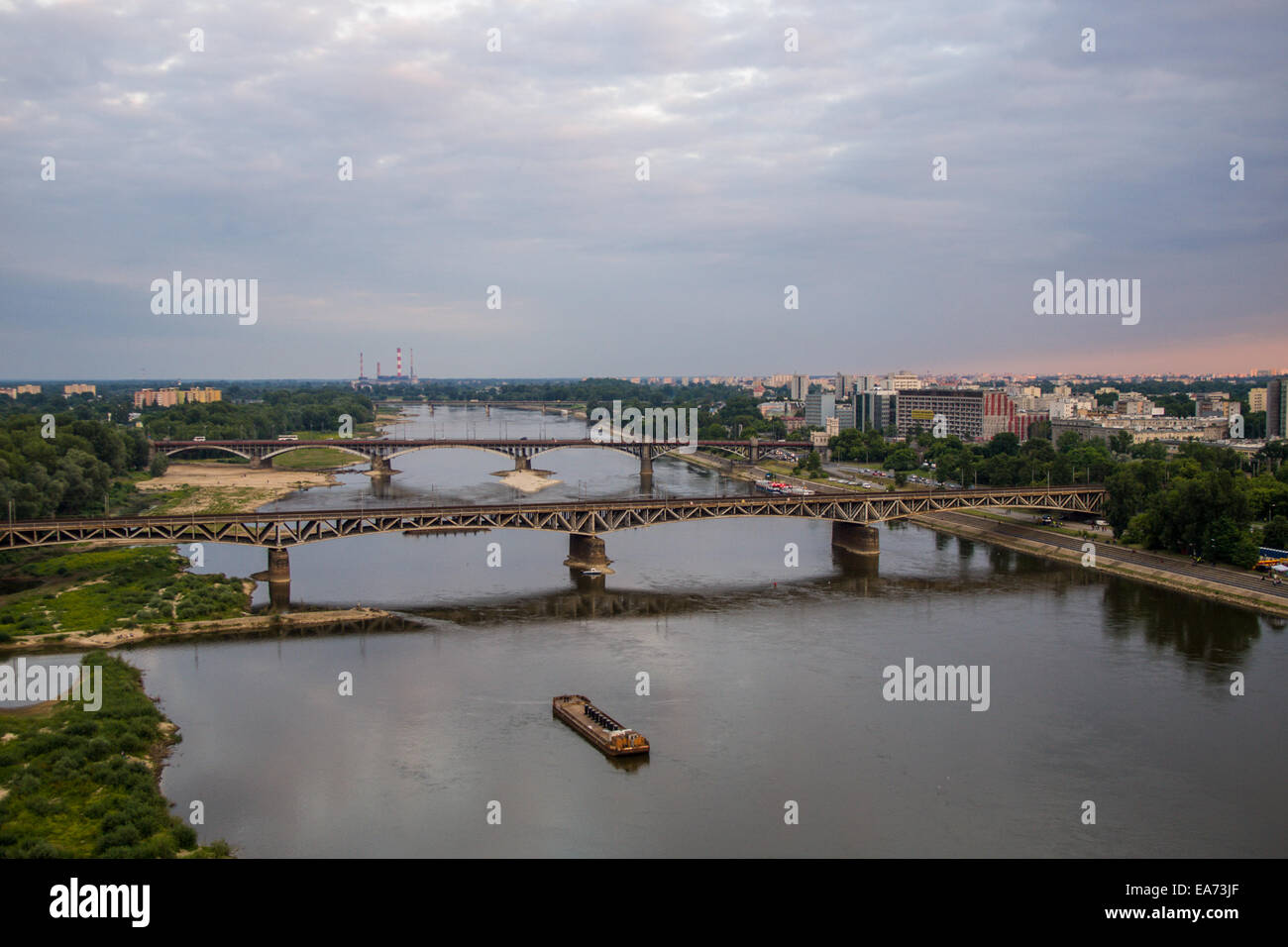 Swietokrzyski Bridge over Wisla river in Warsaw capital of Poland Stock ...