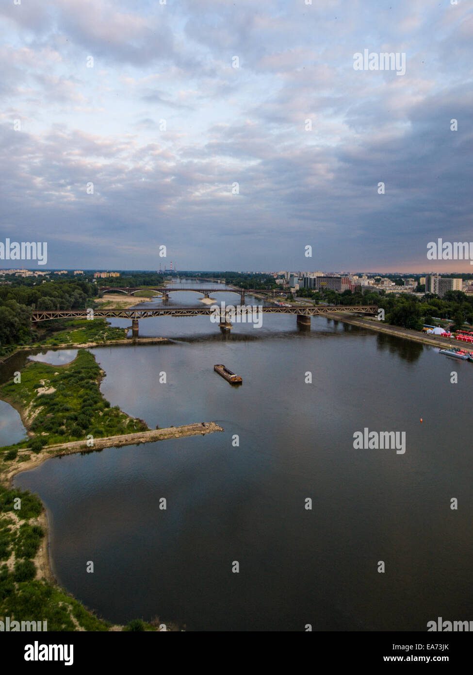 Swietokrzyski Bridge over Wisla river in Warsaw capital of Poland Stock ...