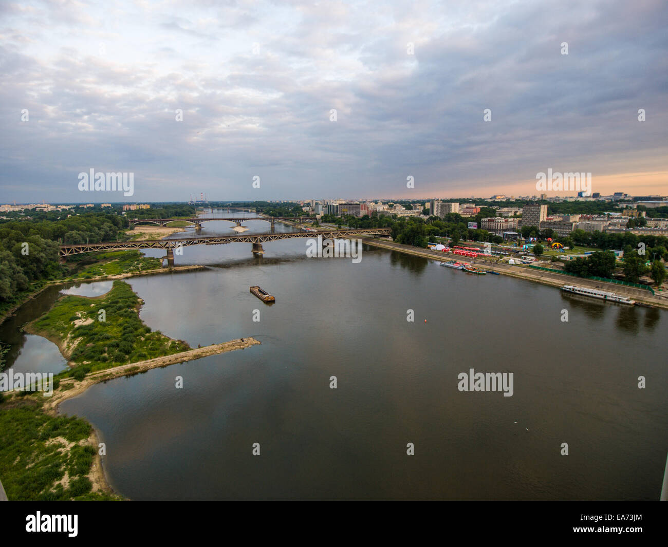 Swietokrzyski Bridge over Wisla river in Warsaw capital of Poland Stock ...