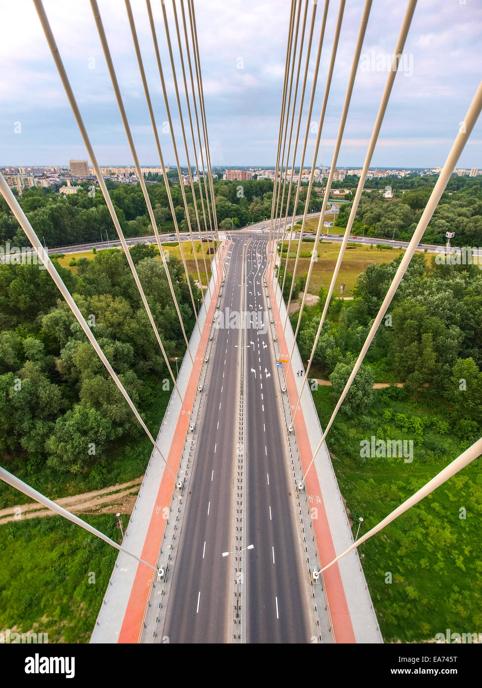 Swietokrzyski Bridge over Wisla river in Warsaw capital of Poland Stock ...