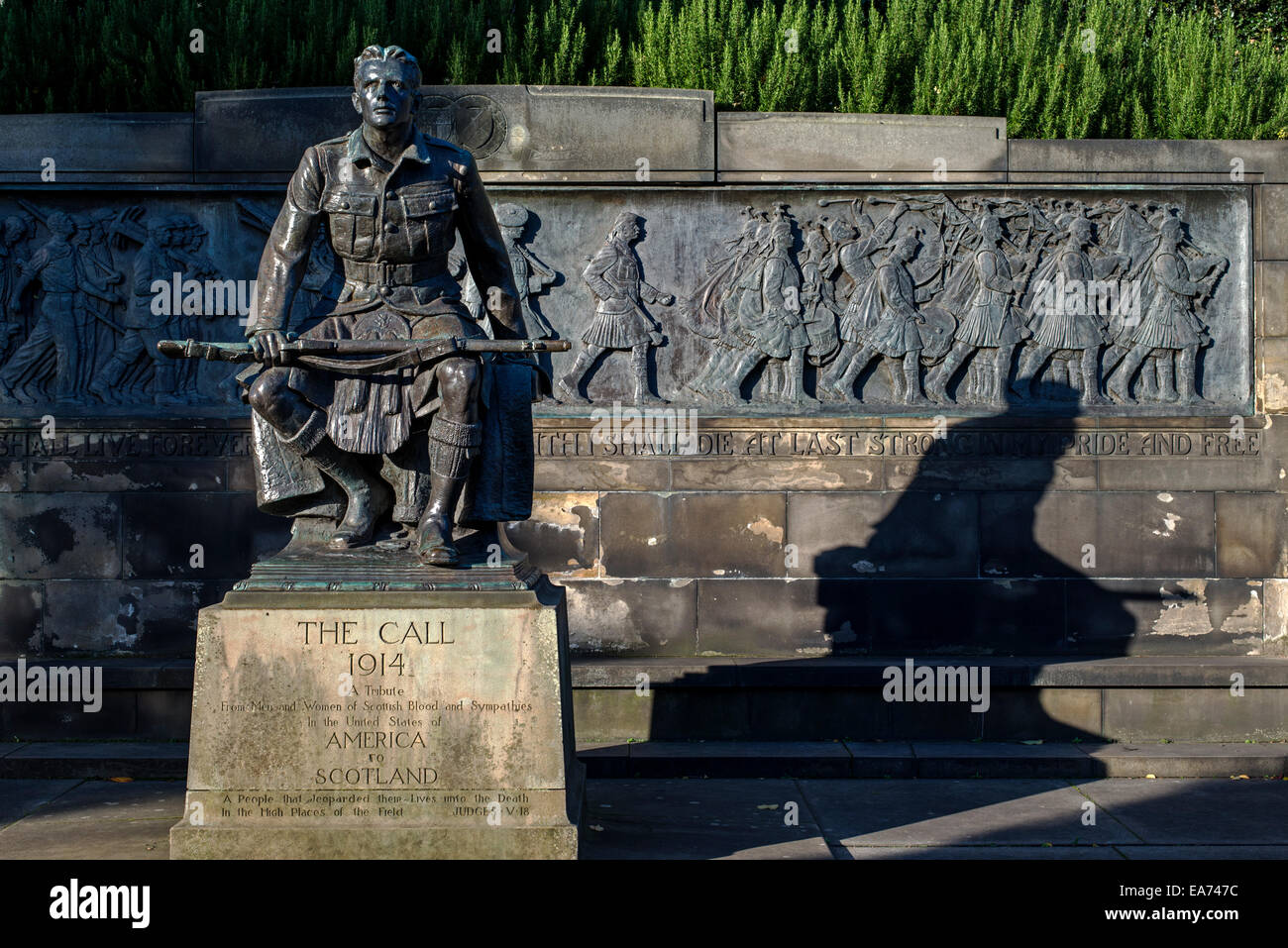 First World War memorial in Princes Street Gardens, Edinburgh the ...
