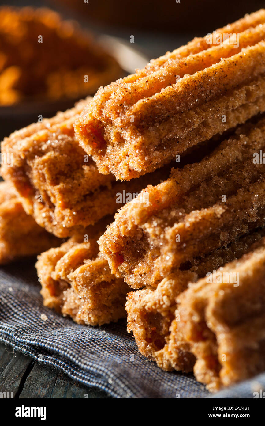 Homemade Deep Fried Churros with Cinnamon and Sugar Stock Photo - Alamy