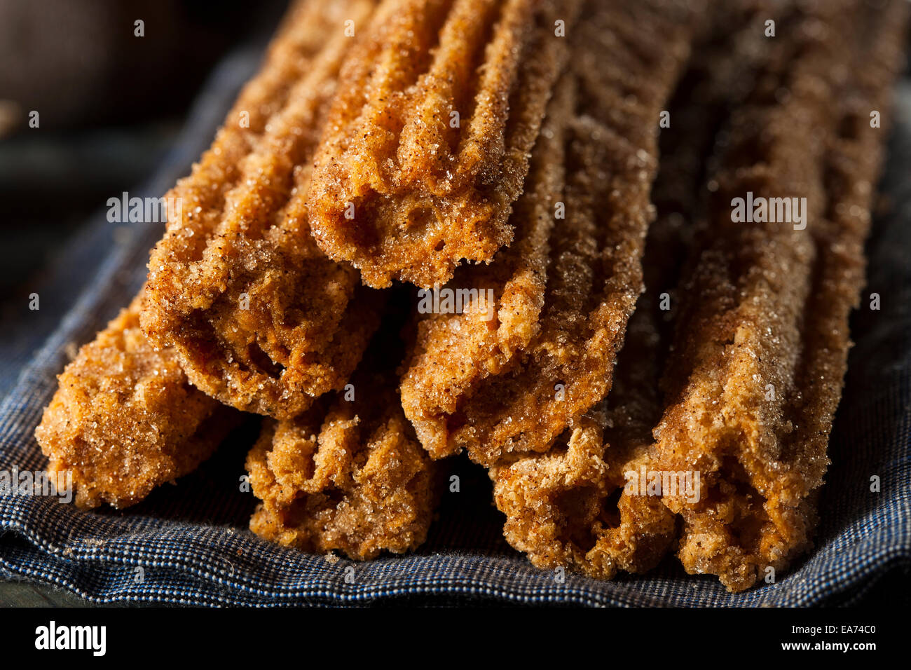 Homemade Deep Fried Churros with Cinnamon and Sugar Stock Photo - Alamy