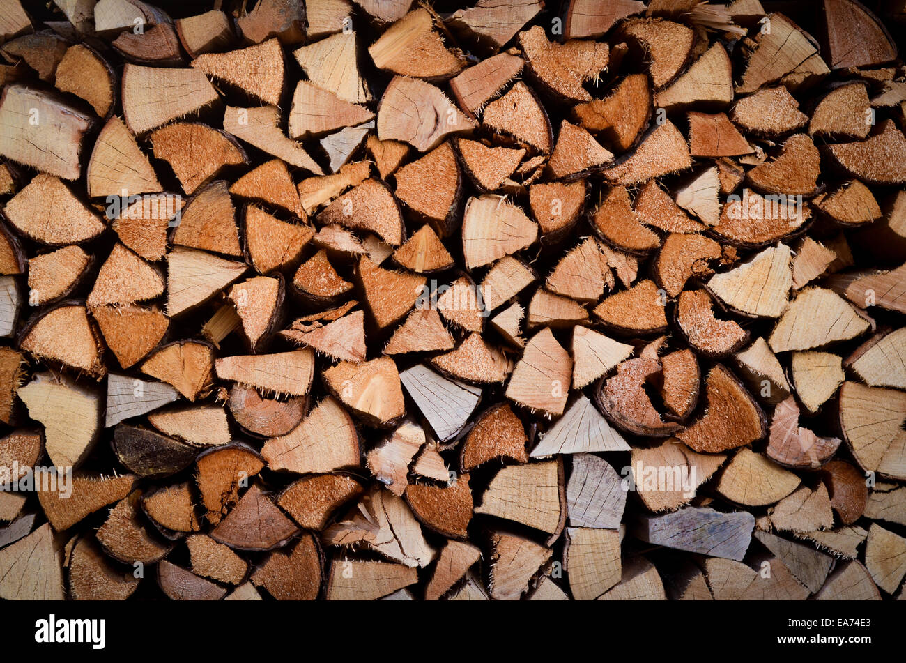 Stacked Fire Wood Stock Photo - Alamy