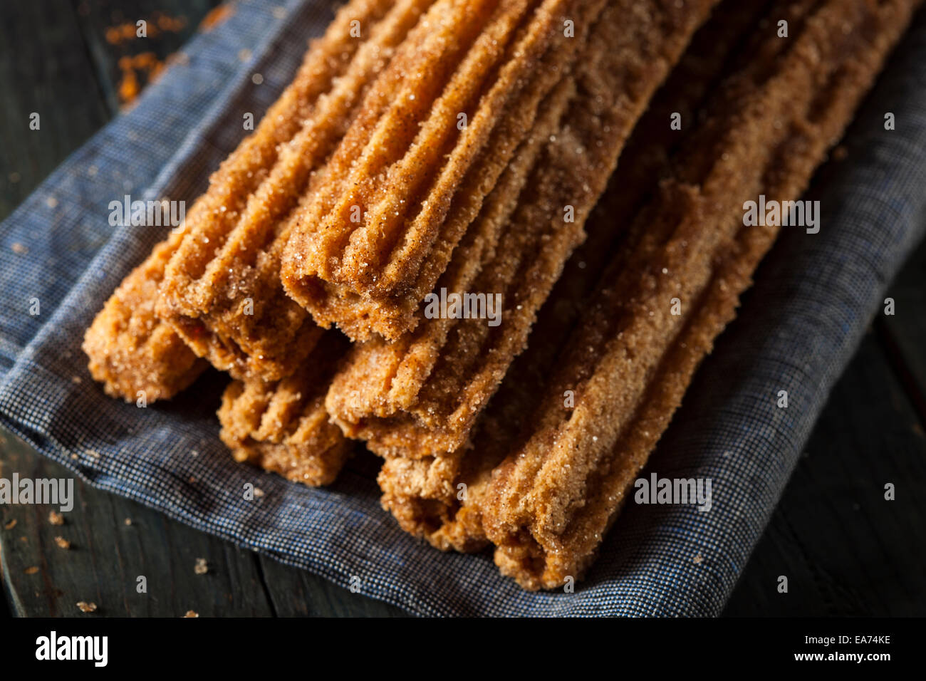 Homemade Deep Fried Churros with Cinnamon and Sugar Stock Photo - Alamy