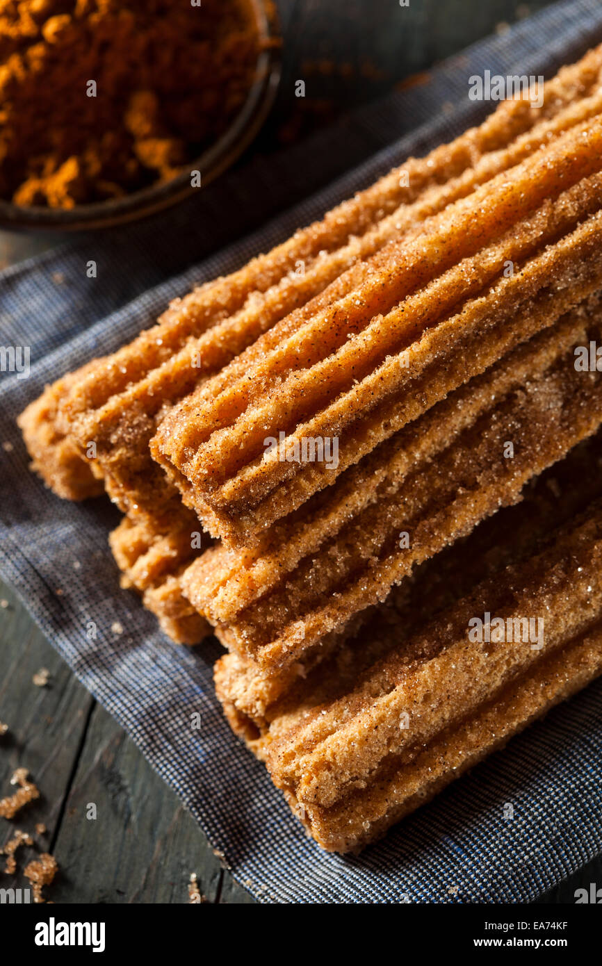 Homemade Deep Fried Churros with Cinnamon and Sugar Stock Photo - Alamy