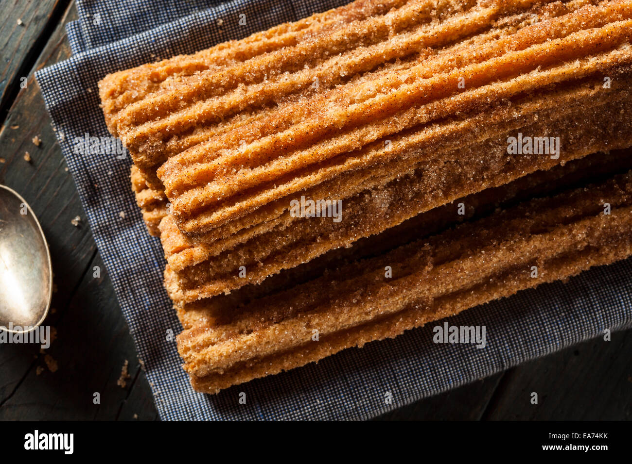 Homemade Deep Fried Churros with Cinnamon and Sugar Stock Photo - Alamy