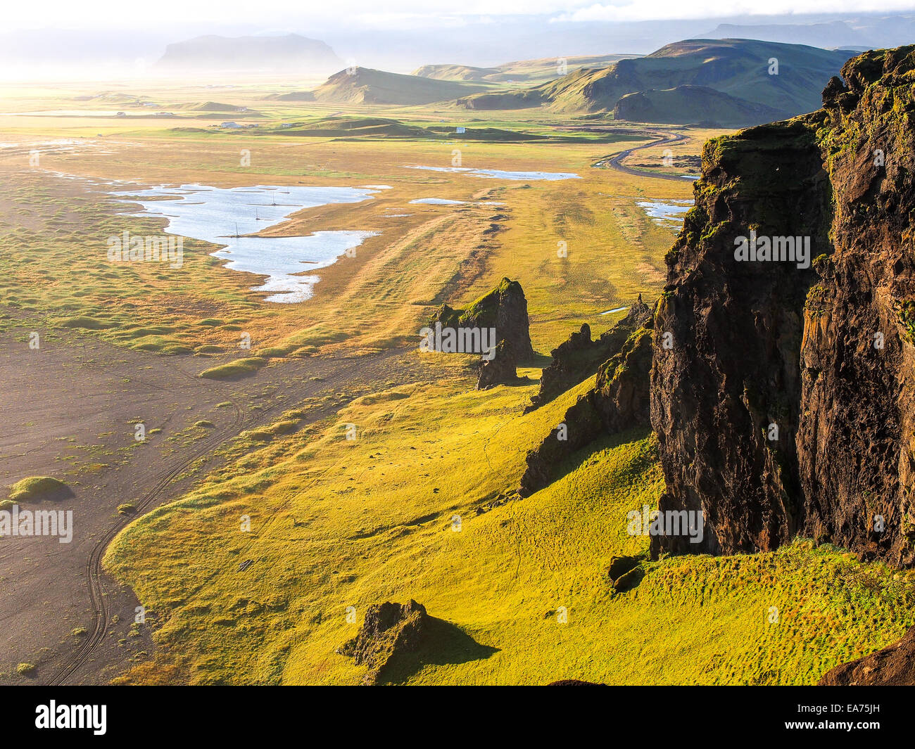 coastline of iceland during sunset. Dyrholey, Iceland Stock Photo - Alamy