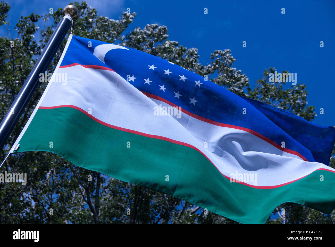 Uzbekistan flag hi-res stock photography and images - Alamy
