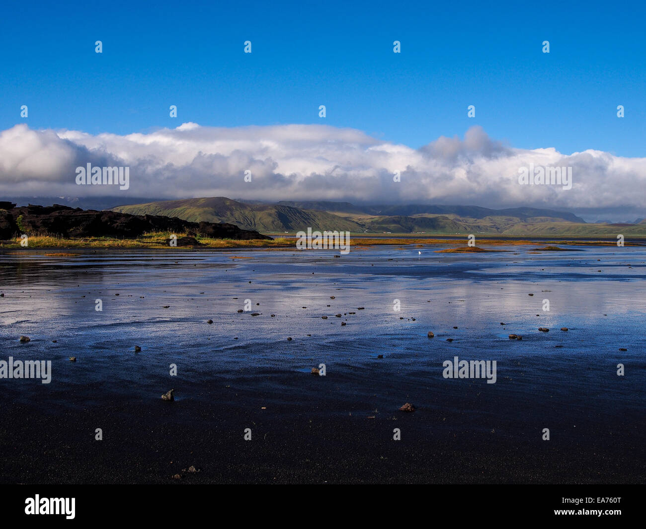 Iceland Landscape with Smooth Lake and Sky Reflection Stock Photo - Alamy