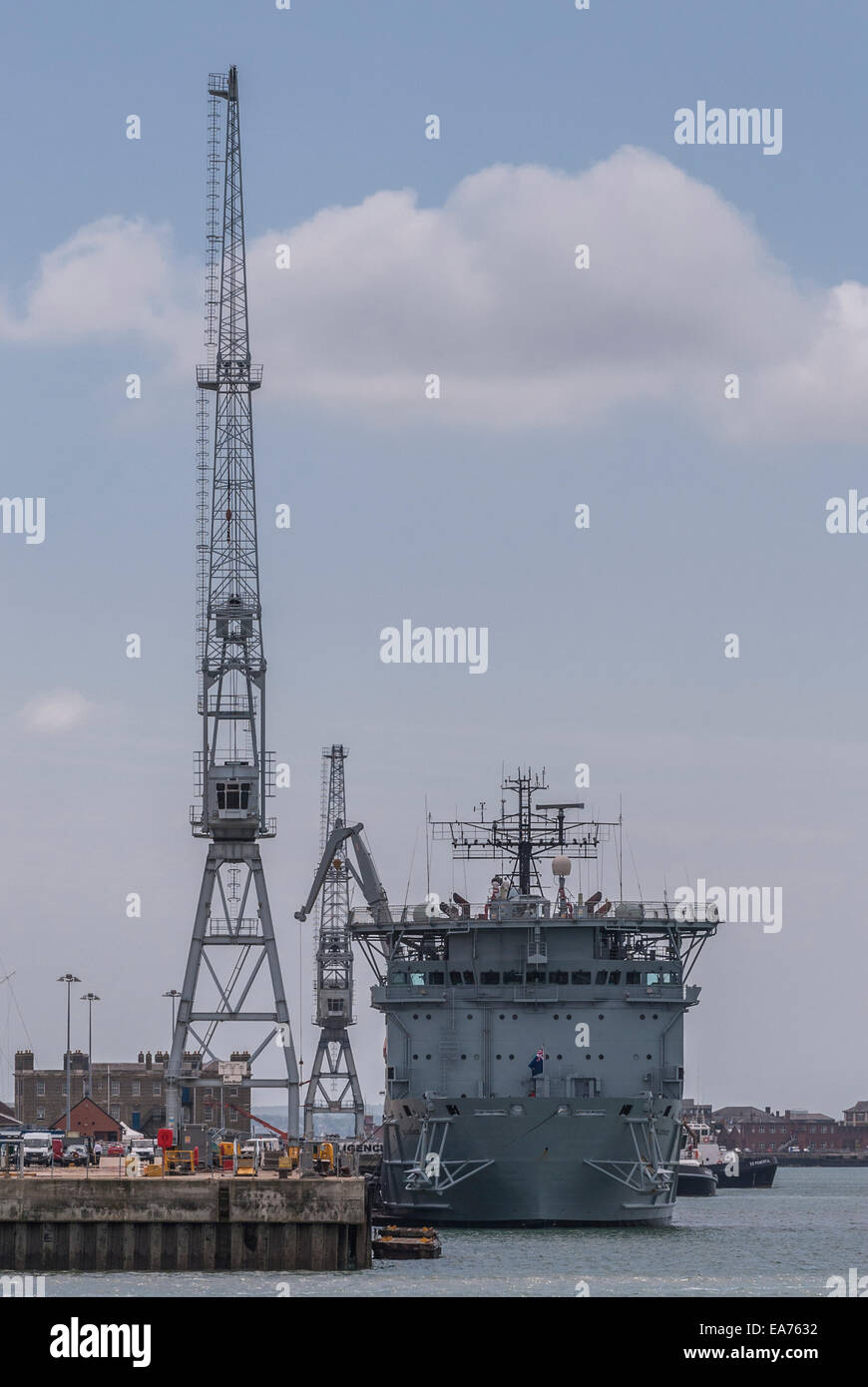 RFA Diligence (A132) with HMS Defender partly obscured in the ...