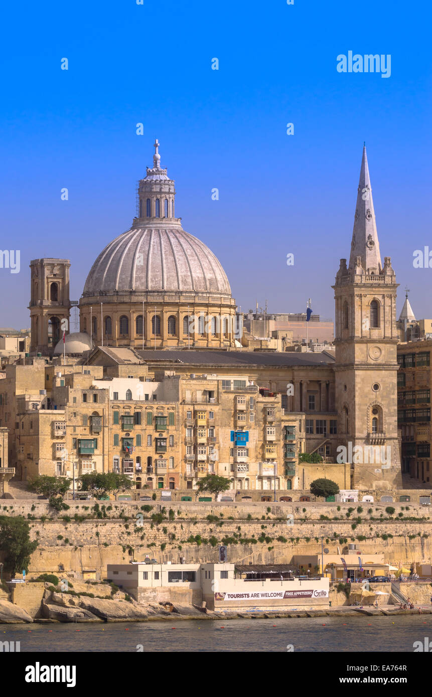 Malta, Valletta: Panoramic view of the Maltese capital from Sliema ...