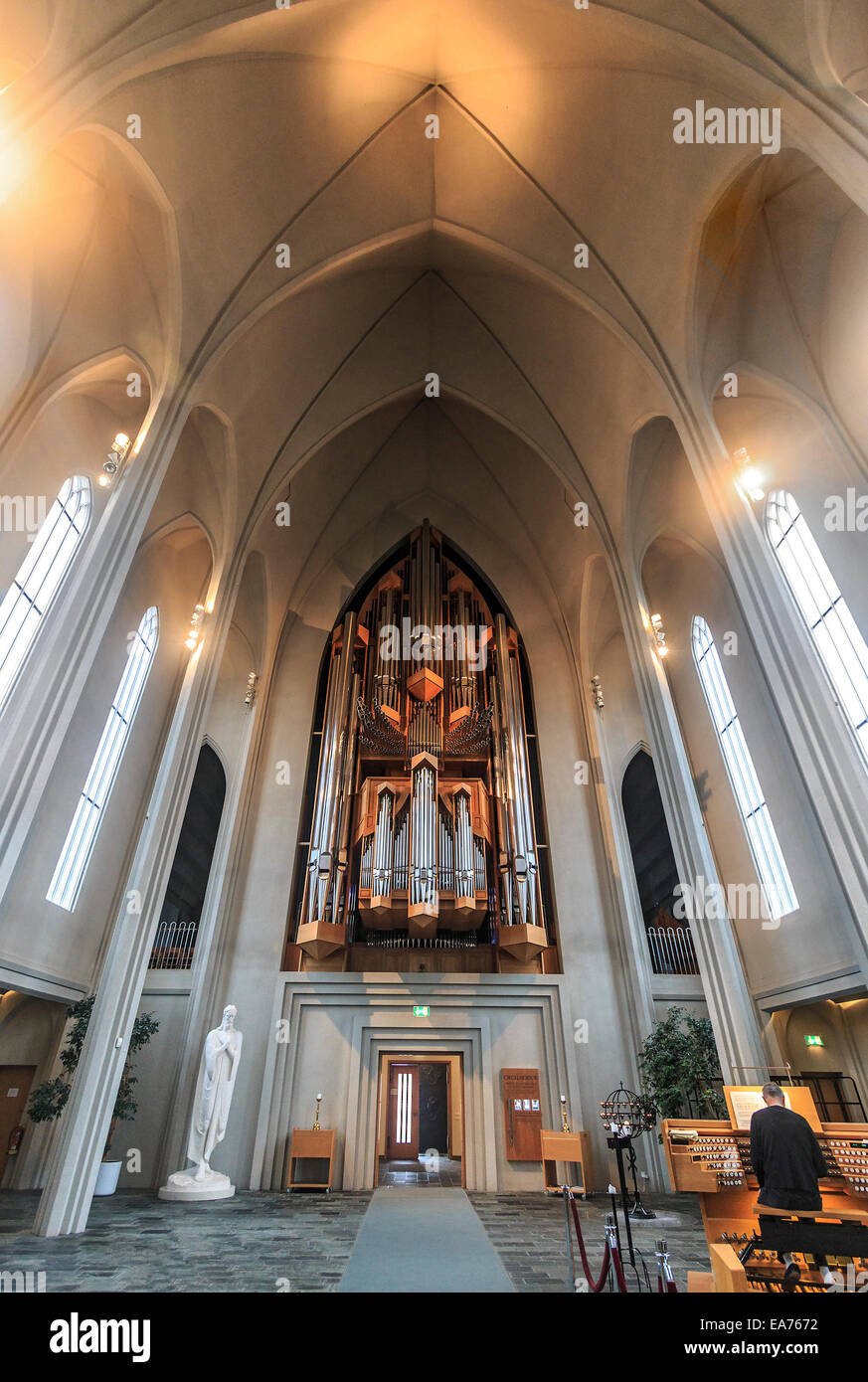 Inside Hallgrímskirkja, an iconic landmark Lutheran parish church in ...