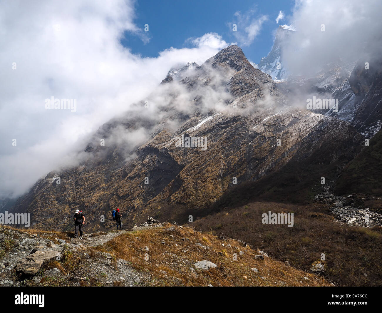 Modi Khola Valley, The Way to Annapurna Base Camp, Nepal Stock Photo ...