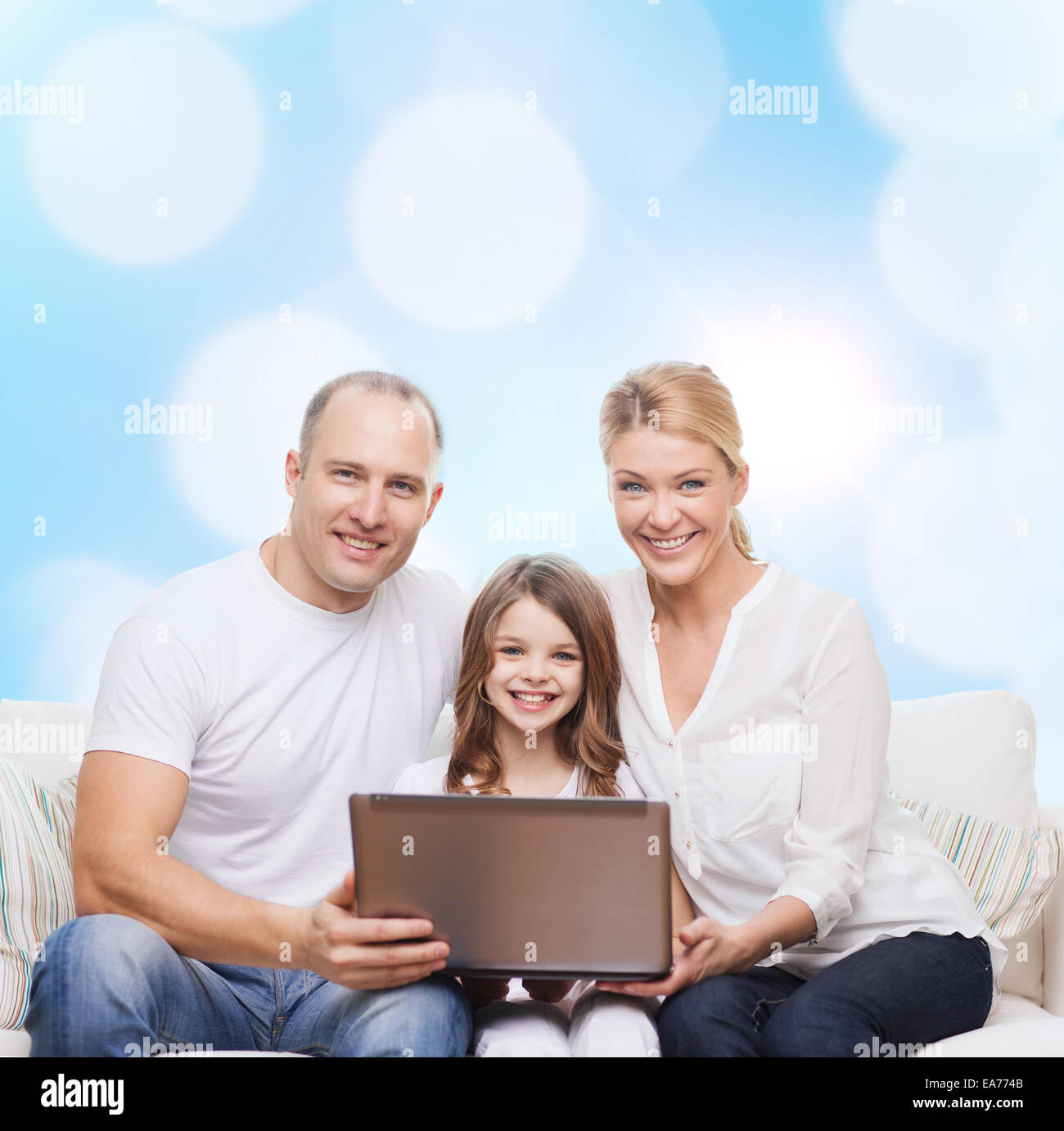 Laptop family with teenager hi-res stock photography and images - Alamy