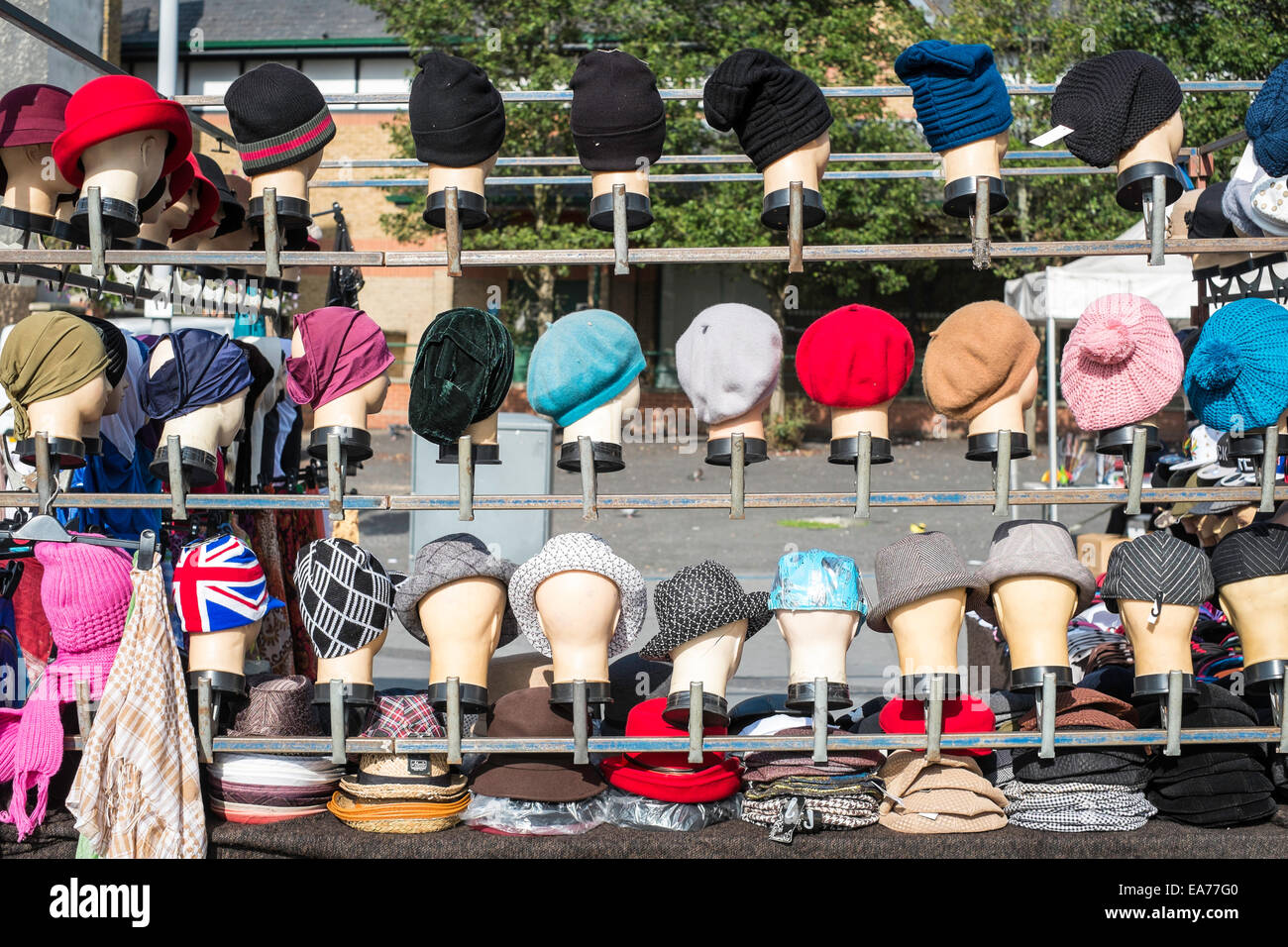 local stall market Acton London high street shop Stock Photo - Alamy
