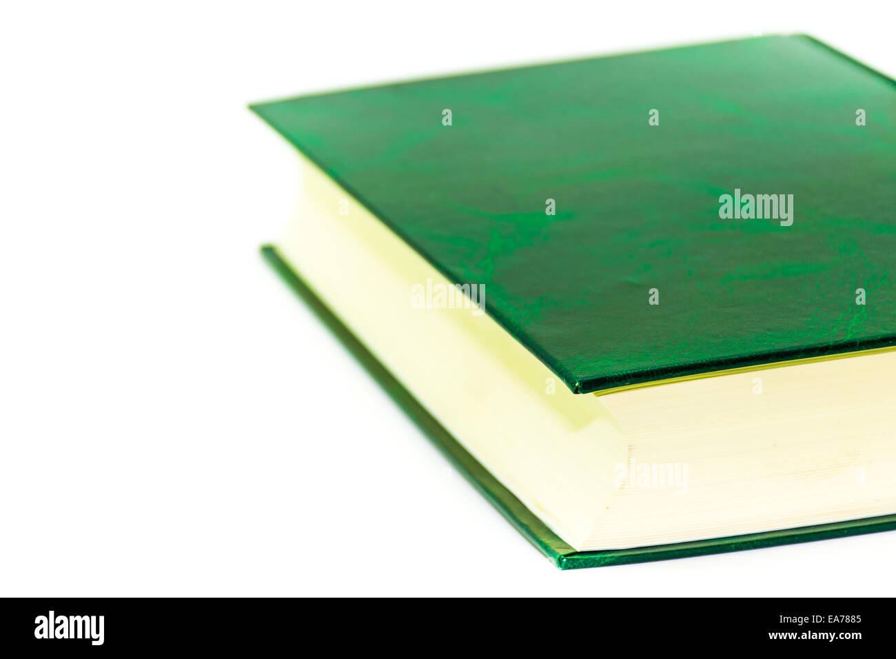 green paper book isolated on white background Stock Photo - Alamy