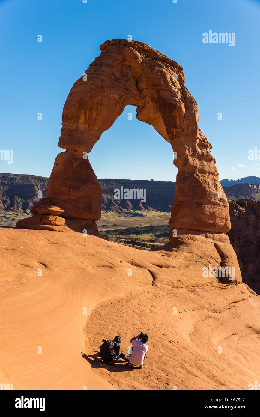 Two photographers taking picture of the Delicate Arch. The Arches ...