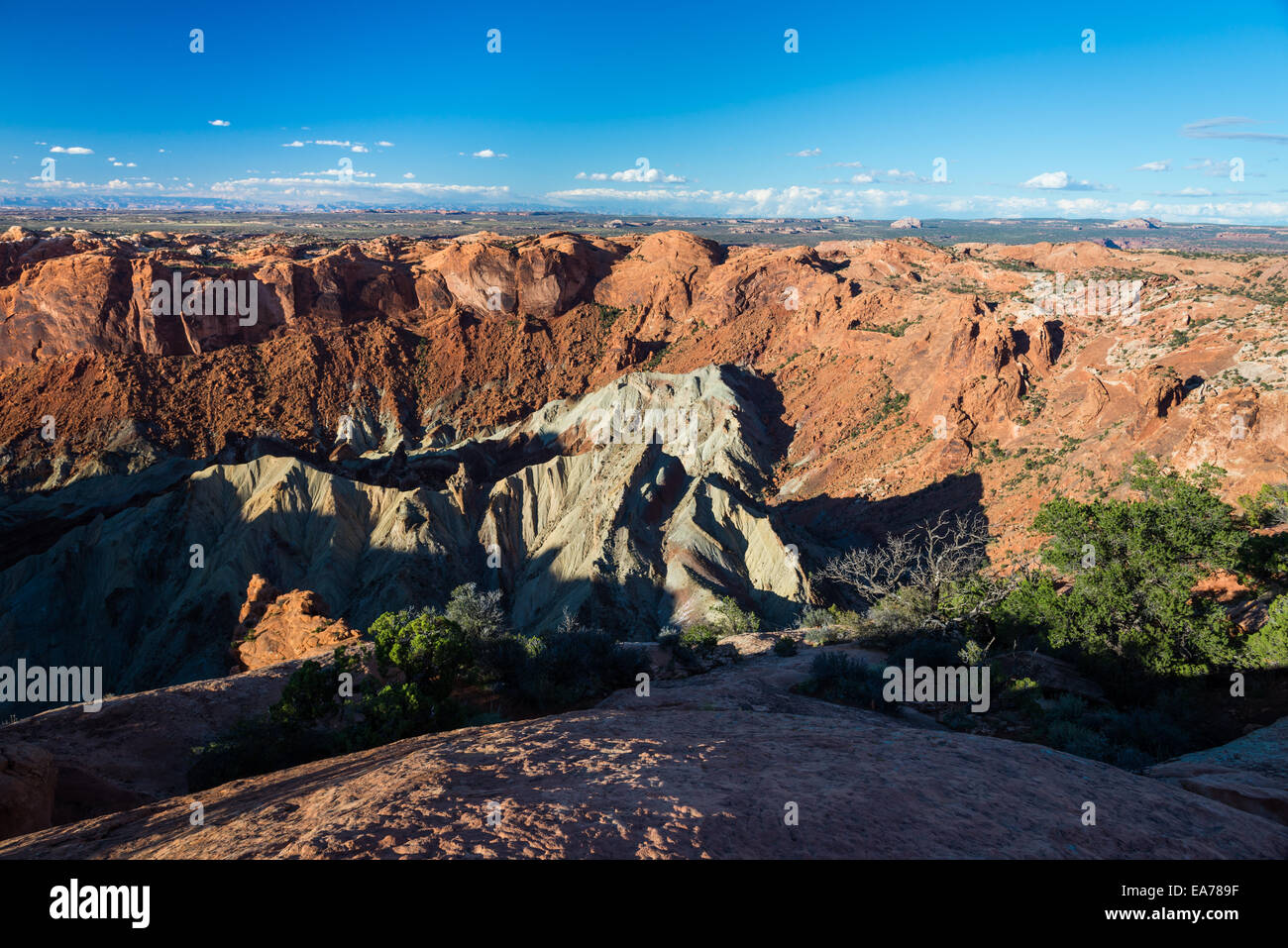 The overturned rock formations at the Upheaval Dome, an impact crater ...