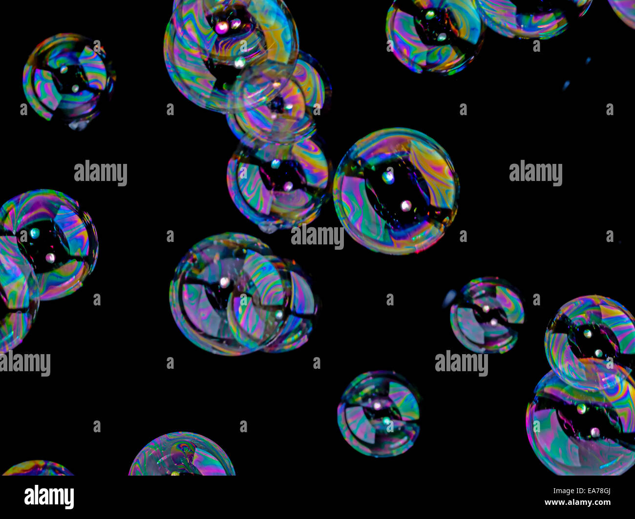 Bright Colorful Iridescent Soap Bubbles Stock Photo - Alamy