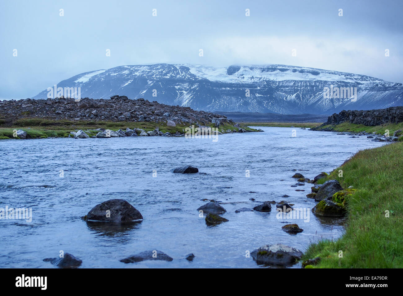 Icelandic landscape - Valley and mountains Stock Photo - Alamy