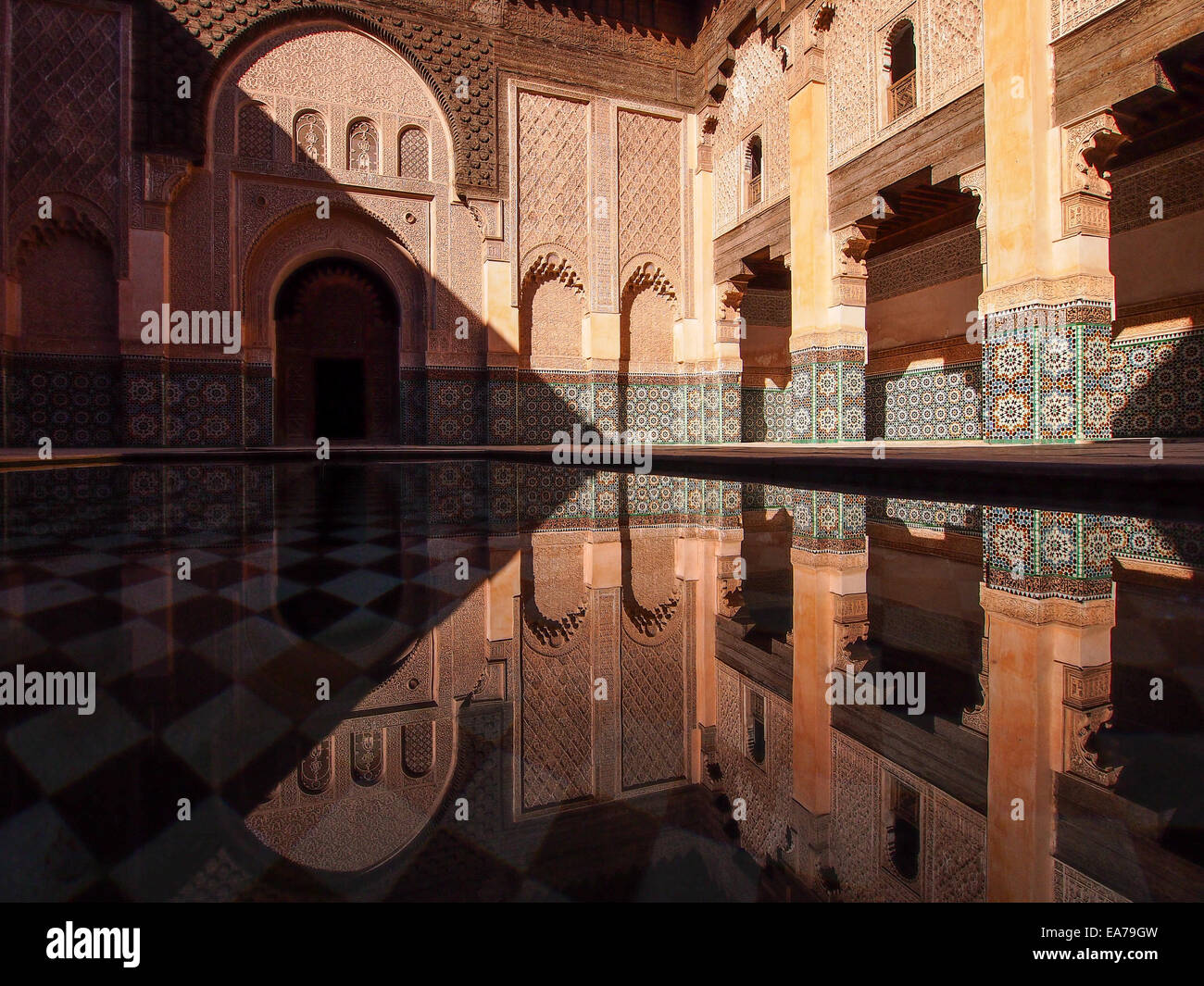 Morocco Marrakesh Ali Ben Youssef Medersa Islamic school Stock Photo - Alamy