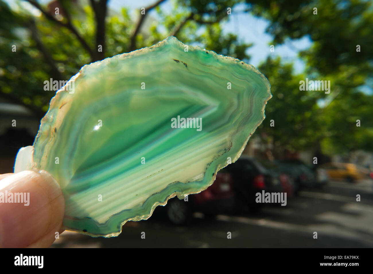 Carnelian agate mineral stone on location in the streets of Fitzroy ...